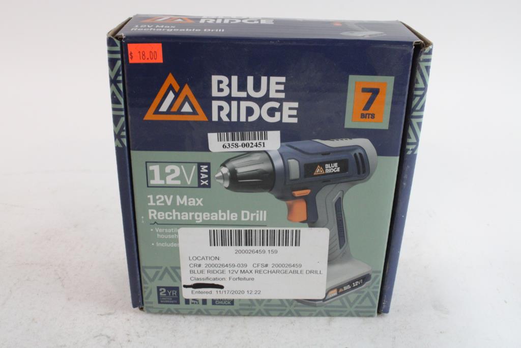 Blue Ridge Rechargable Drill | Property Room