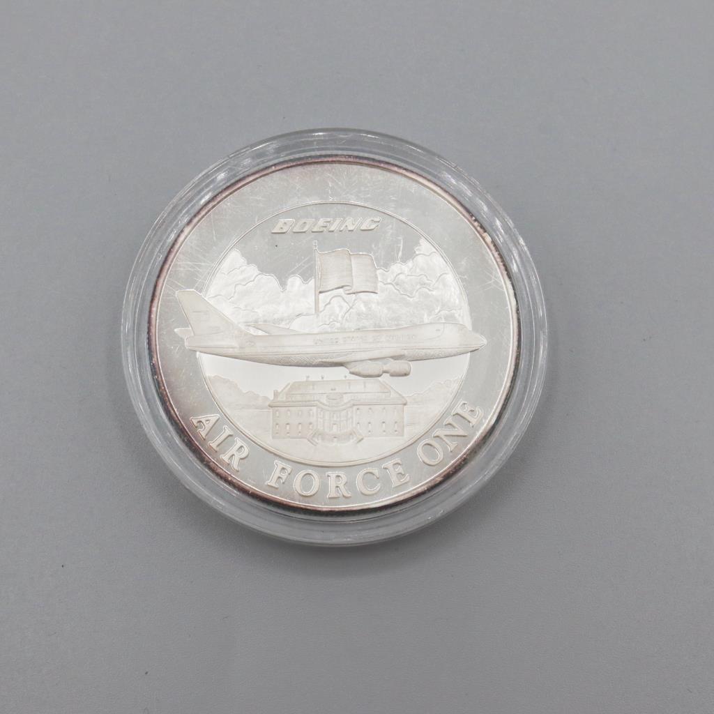 Boeing Air Force One 2 Troy Oz Fine Silver Round | Property Room