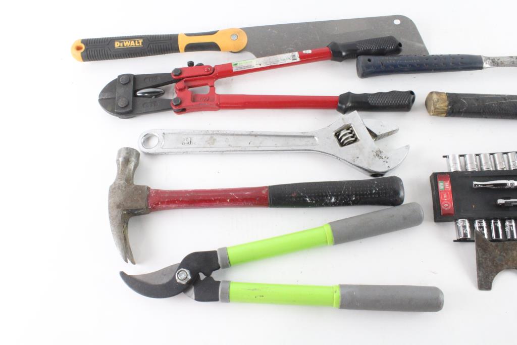 Bolt Cutters, Socket Wrench Set, And More, 9 Pieces | Property Room