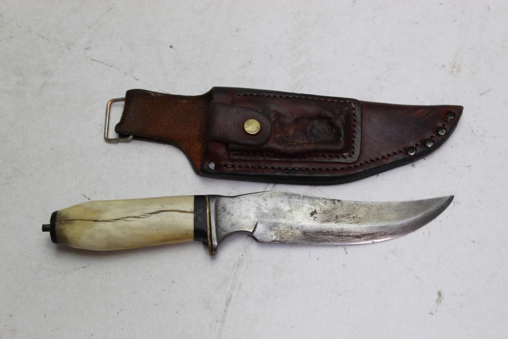 Bone Handle Fixed Blade Knife With Sheath | Property Room