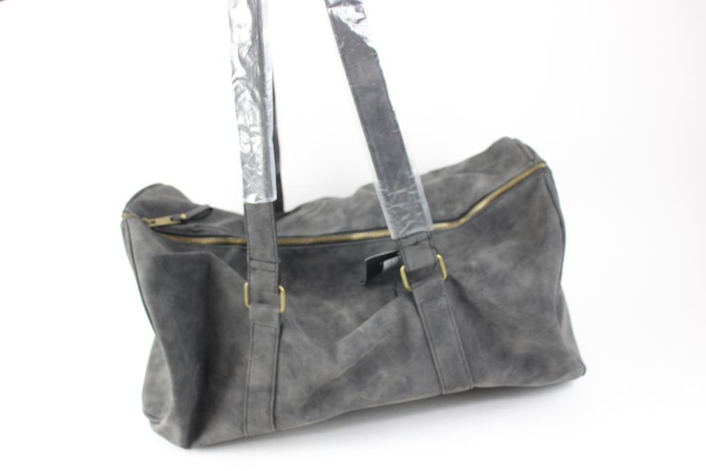 Boohoo Distressed PU Barrel Bag, Grey, QGT-M15576 | Property Room