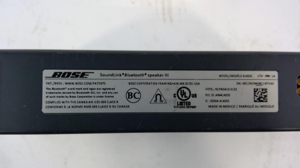 Bose Soundlink Bluetooth Speakers III | Property Room