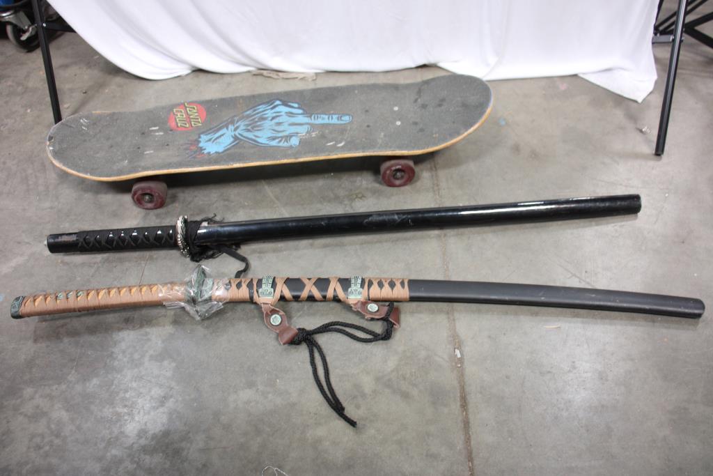Box Of Swords, Skateboard And Bolt Cutter, 3+ Pieces | Property Room