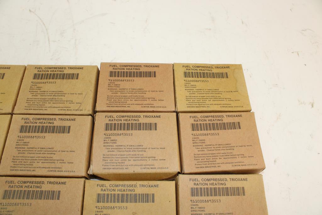 Boxes Of Trioxane Compressed Fuel Ration Heaters; 3pcs Per Box; 12 ...