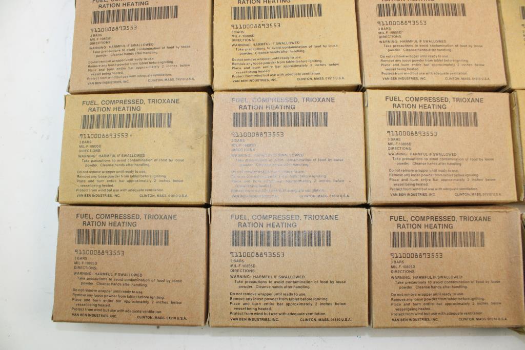 Boxes Of Trioxane Compressed Fuel Ration Heaters; 3pcs Per Box; 12 ...
