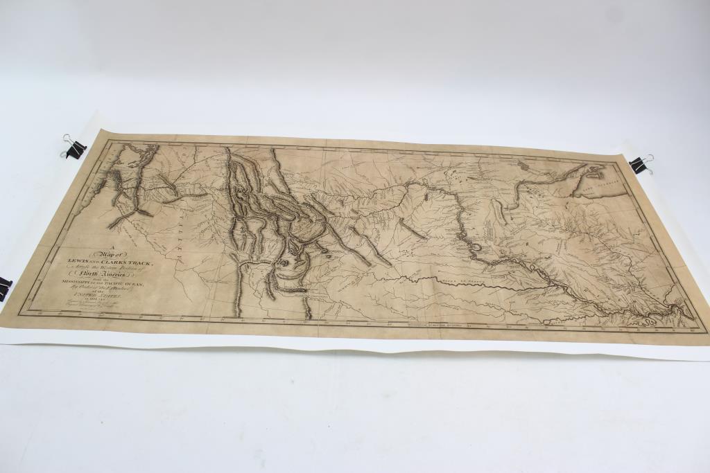 Bradford & Inskeep 1814 Map Of Lewis & Clark Expedition Printed On ...
