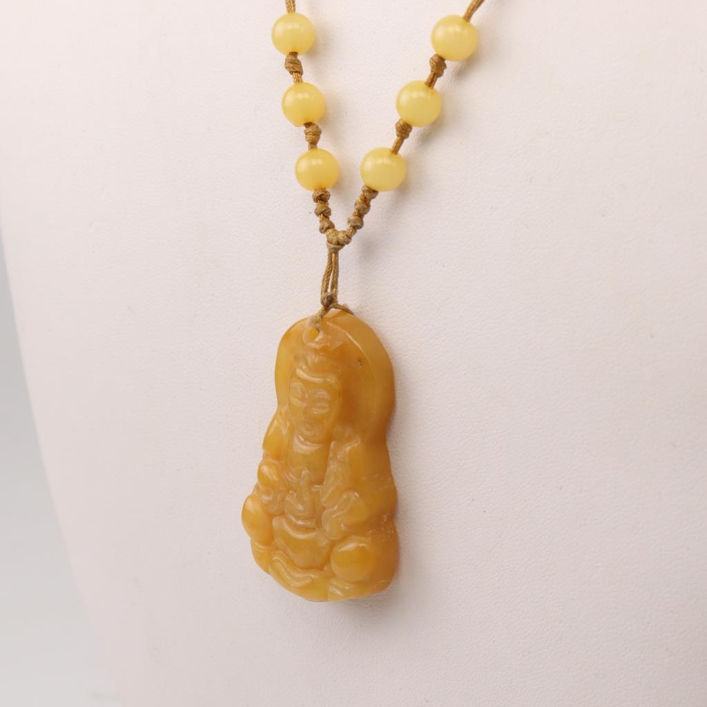 Brown Jadeite Budda Pendant With Cord | Property Room