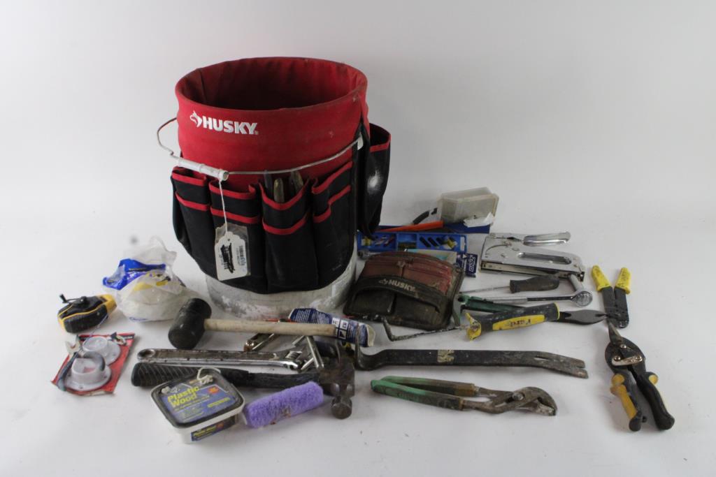 Bucket Of Tools, With Bucket Liner And Hand Tools, 15+ Pieces ...