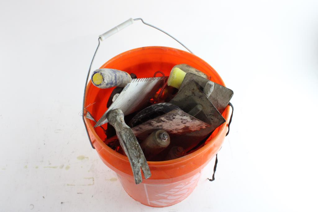 Bucket With Hammers, Scrapers, And More 10+ | Property Room