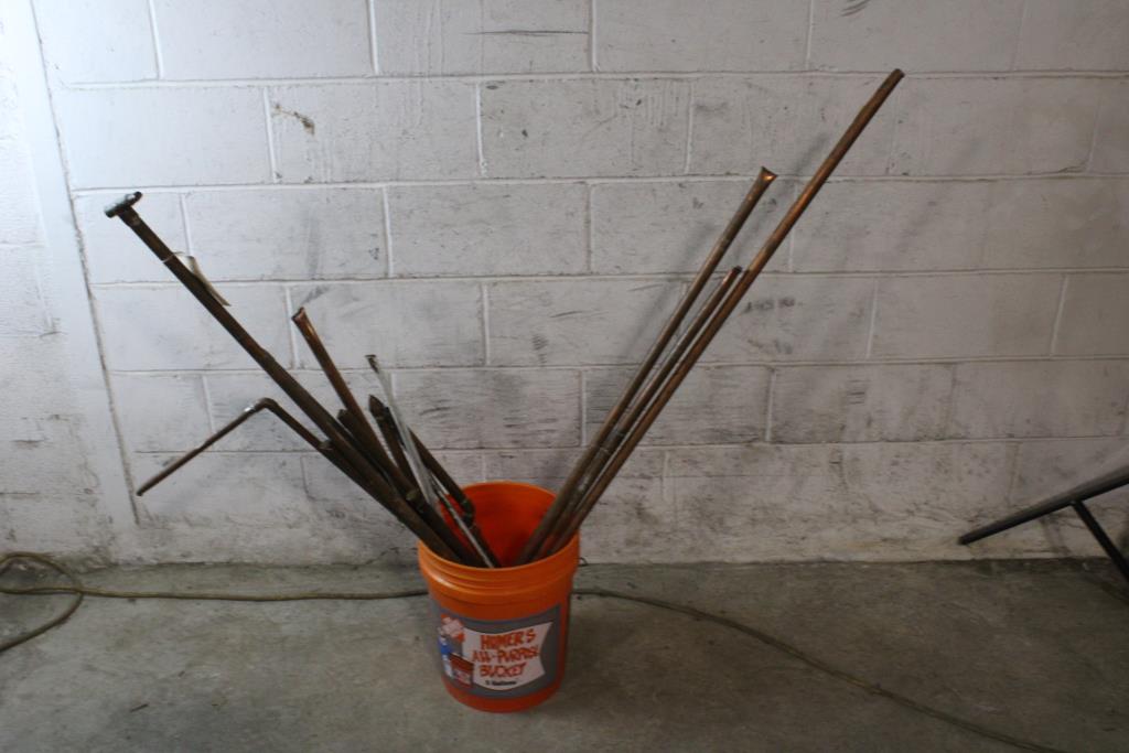 Bucket With Scrap Copper & Pipes, 10+ Pieces | Property Room