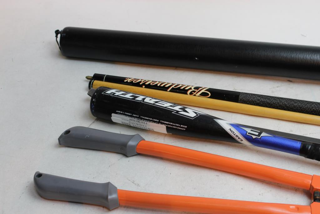 Budweiser Pool Cue, Easton Metal Tee Ball Baseball Bat And More ...