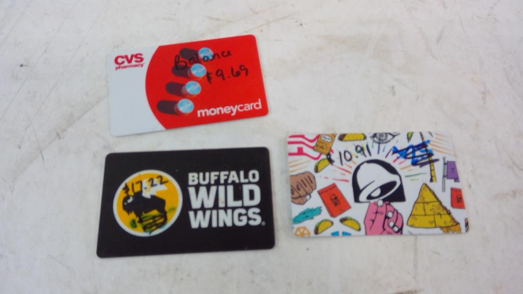 Buffalo Wild Wings Gift Card And More 3 Pieces | Property Room