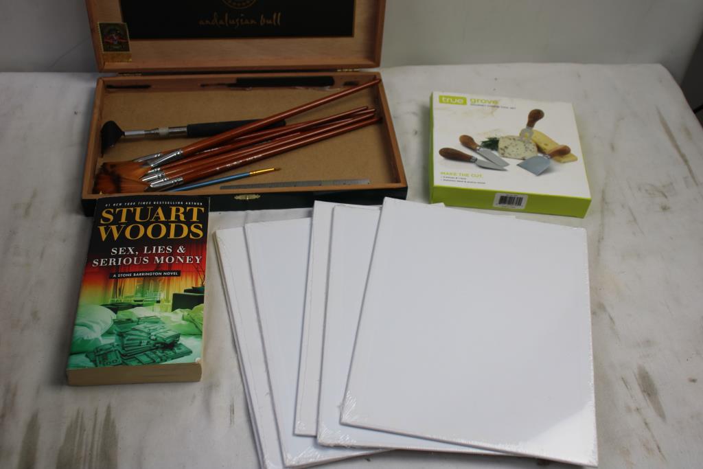 Bulk Lot, Artist Brushes, Bottles, Book And More | Property Room