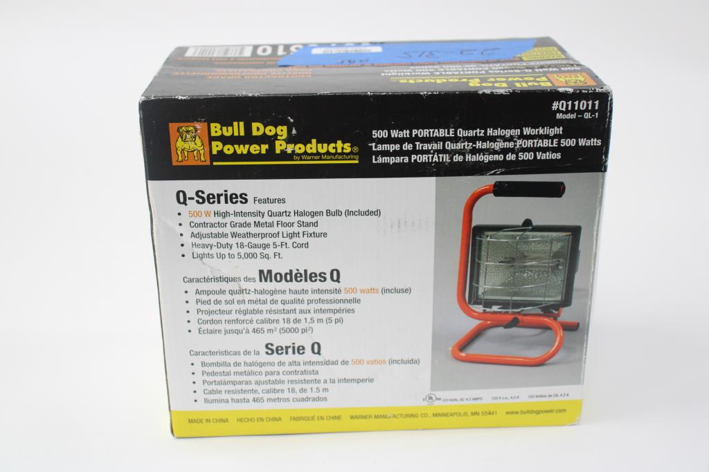 Bull Dog Power Products 500 Watt Portable Qartz Halogen Worklight ...