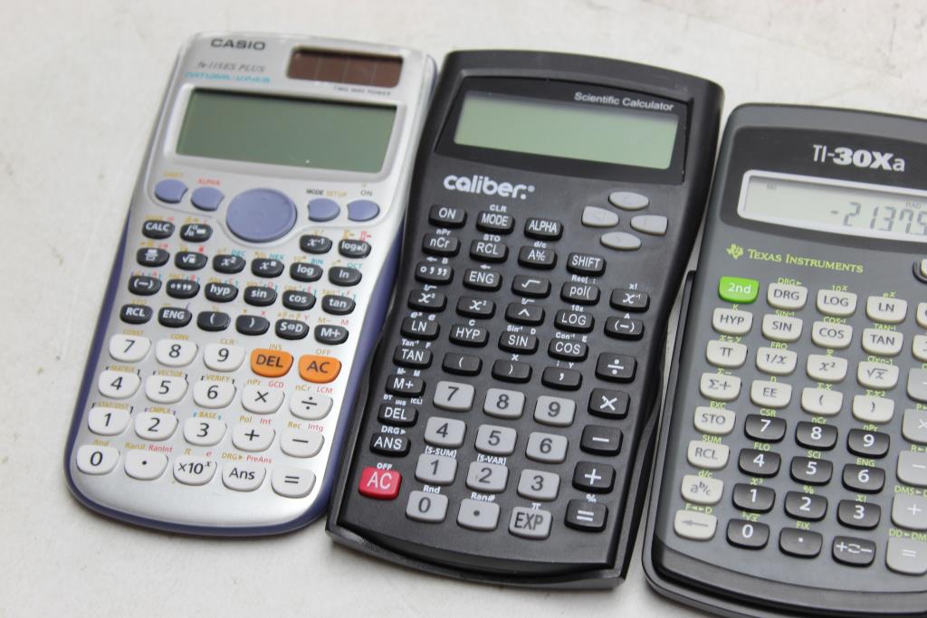 Caliber, Casio, Texas Instruments Calculators 4 Pieces | Property Room