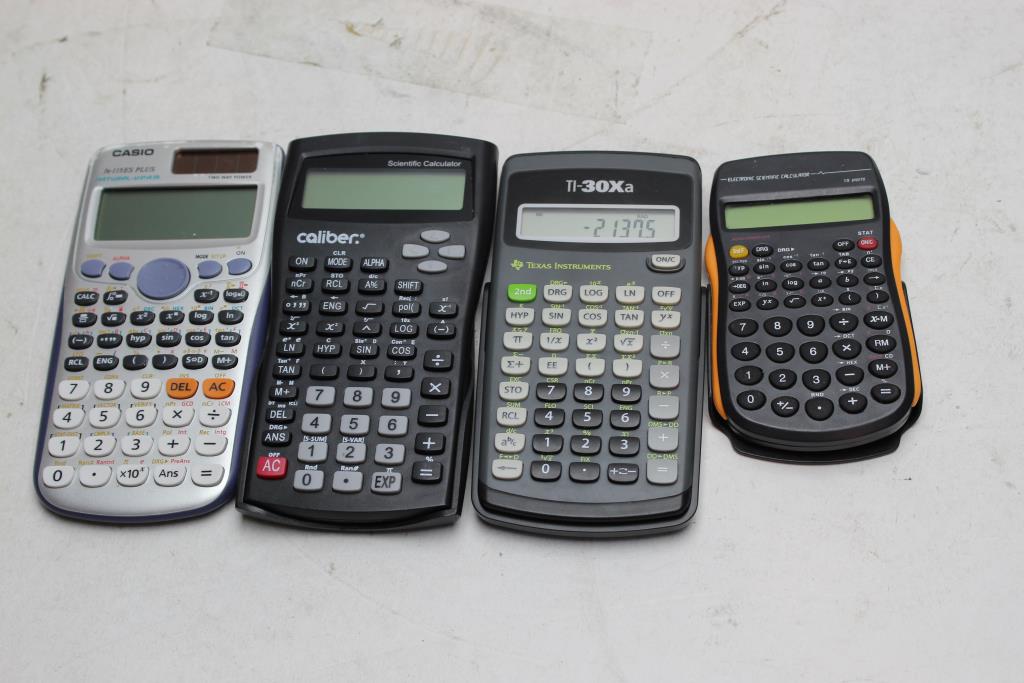 Caliber, Casio, Texas Instruments Calculators 4 Pieces | Property Room