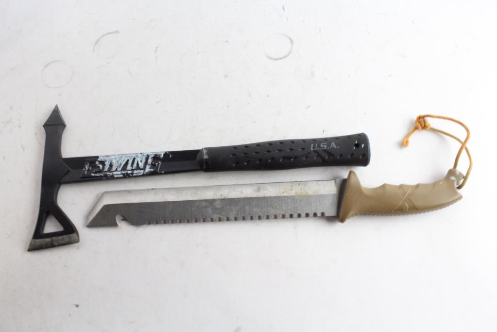 Camillus Carnivore Machete and Estwing Tactical Tomahawk | Property Room