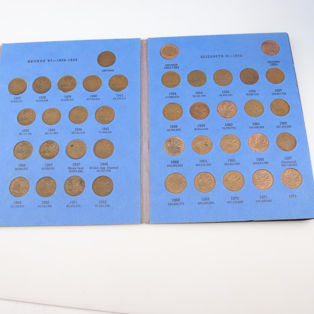 Canadian Small Cent Collection Booklet, 95+ Pieces | Property Room