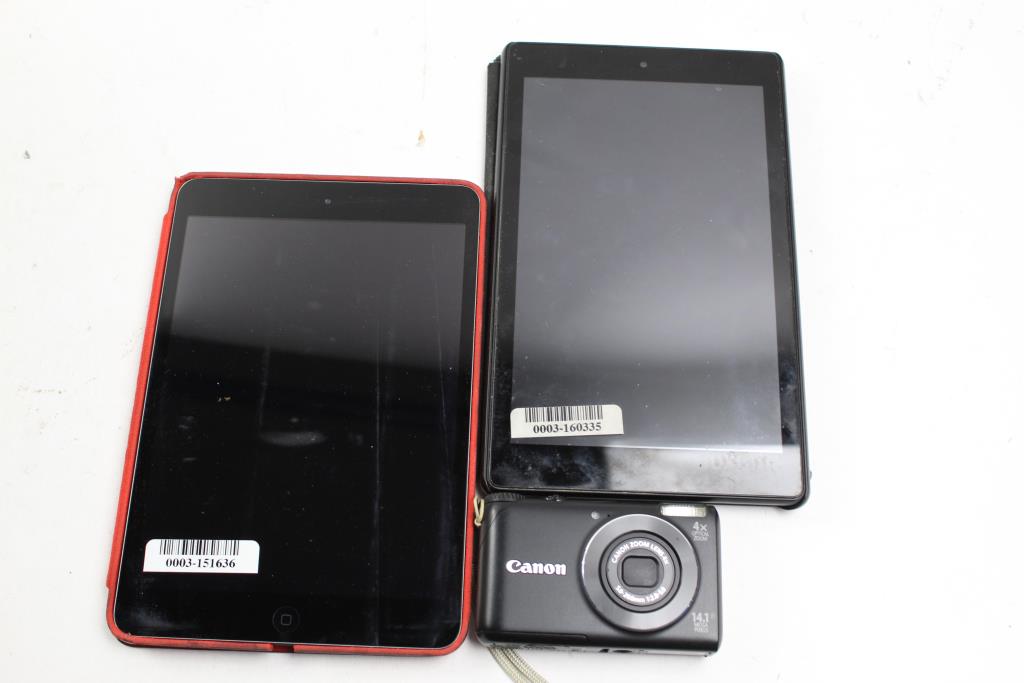 Canon A2200 Camera, Apple Ipad, Amazon Tablet: 3 Items | Property Room
