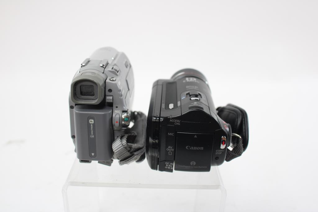 Canon Vixia HF10 Camcorder. Sony Handycam And Pillow | Property Room