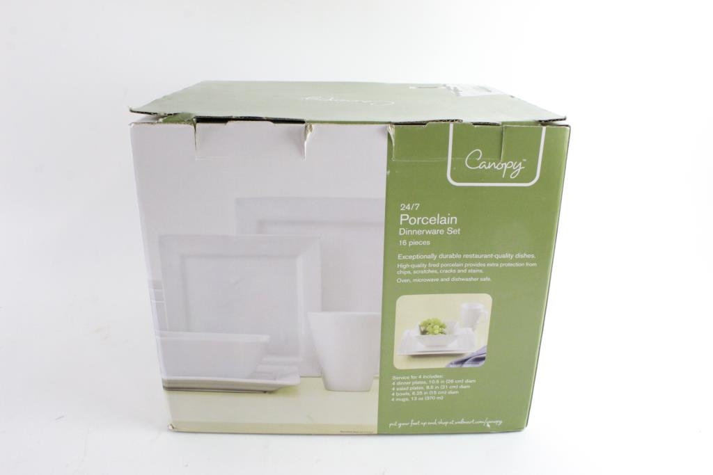 Canopy 24/7 Porcelain 16 Piece Dinnerware Set | Property Room