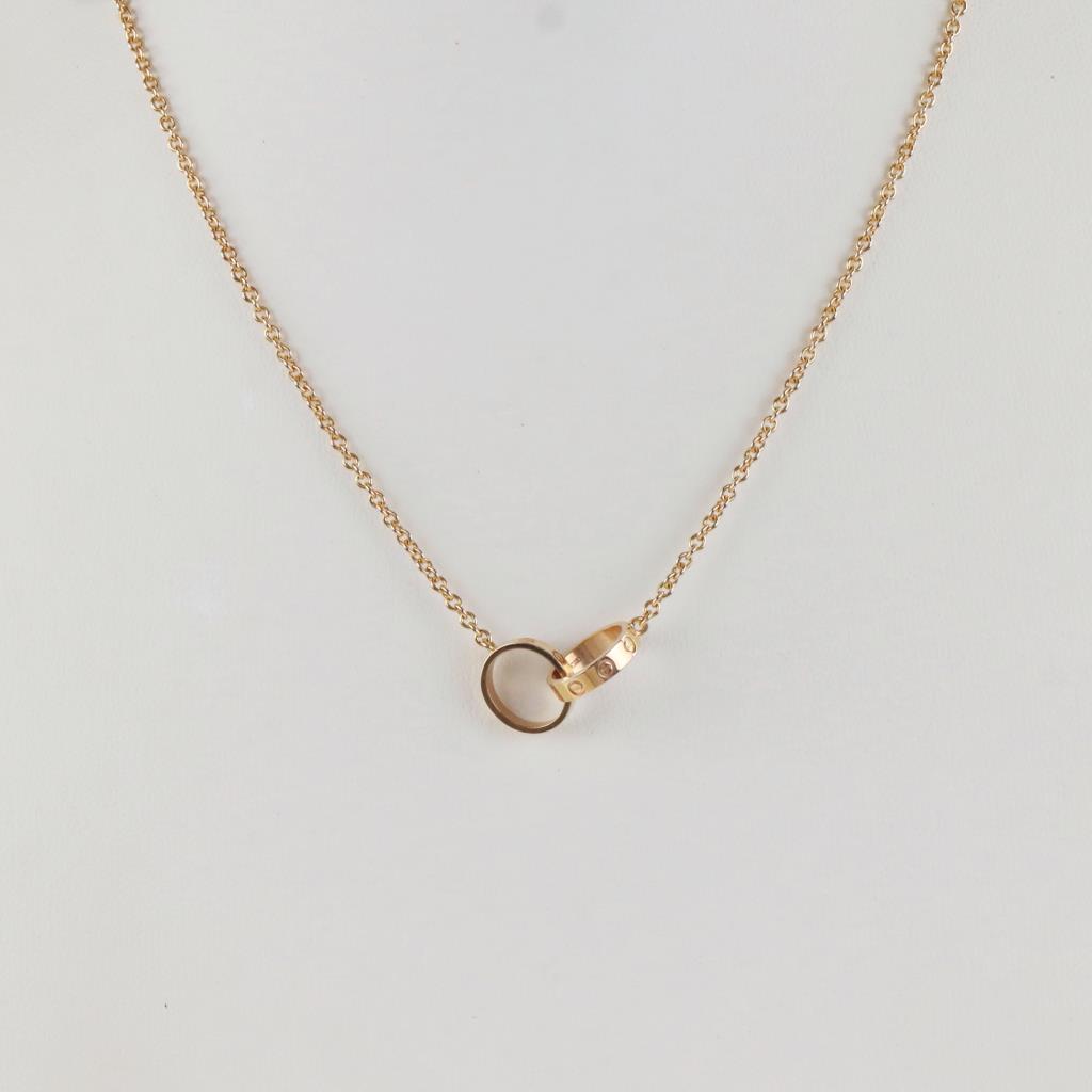 Cartier 18kt Gold Double Loop Love Necklace-Evaluated By Our Certified ...