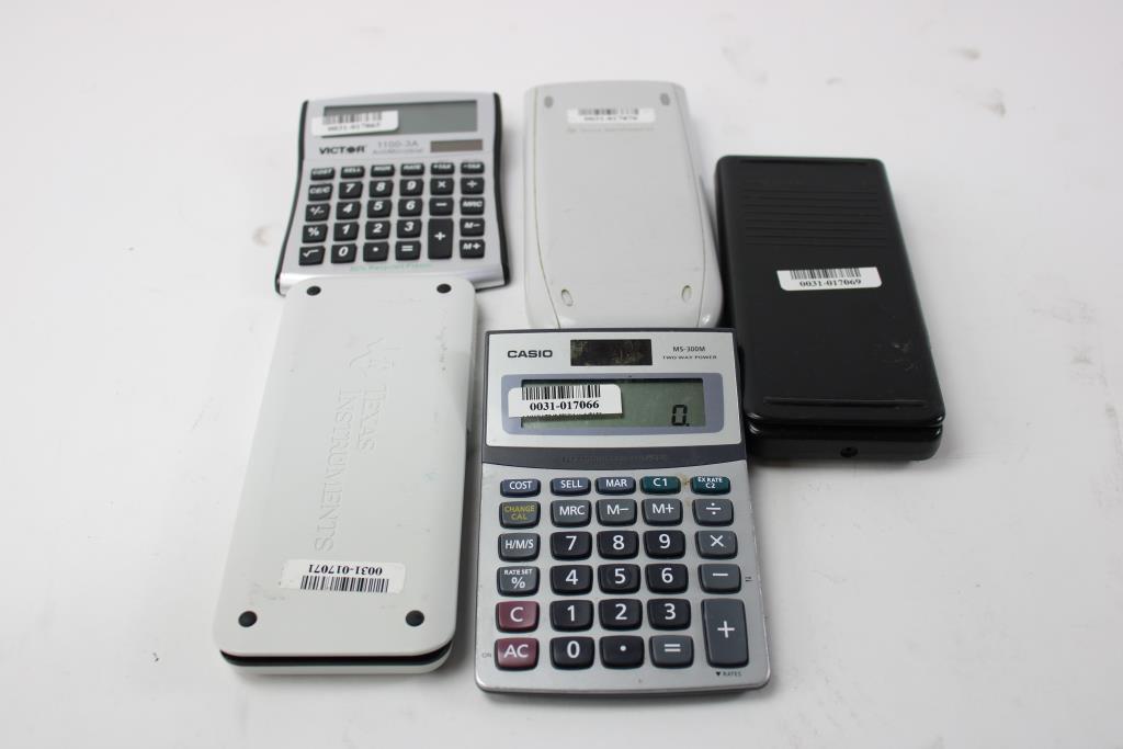 Casio And Texas Instruments Calculators 5 Pieces | Property Room