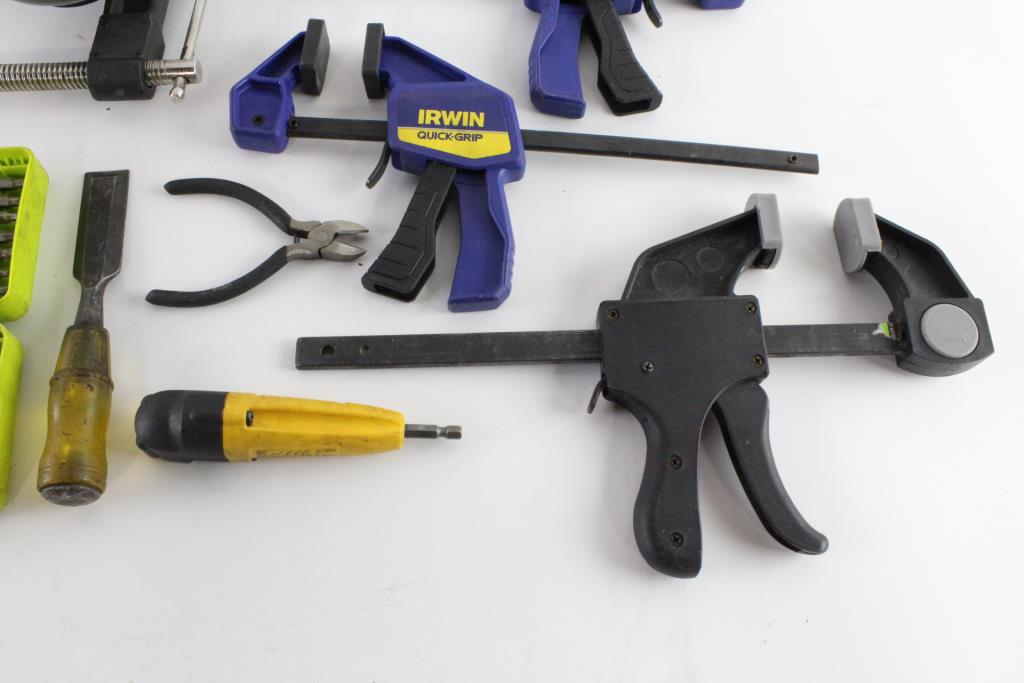 C-Clamp, Drill Bits, And More, 9 Pieces | Property Room