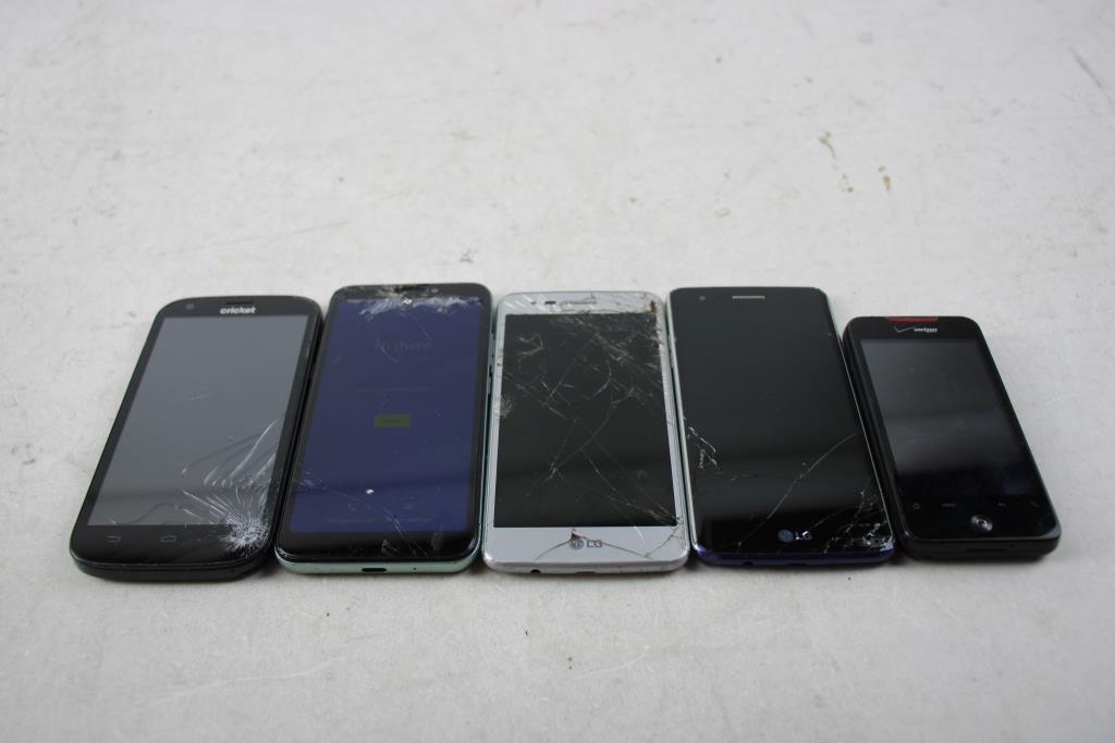 Cell Phone Lot, 5 Pieces, Sold For Parts | Property Room