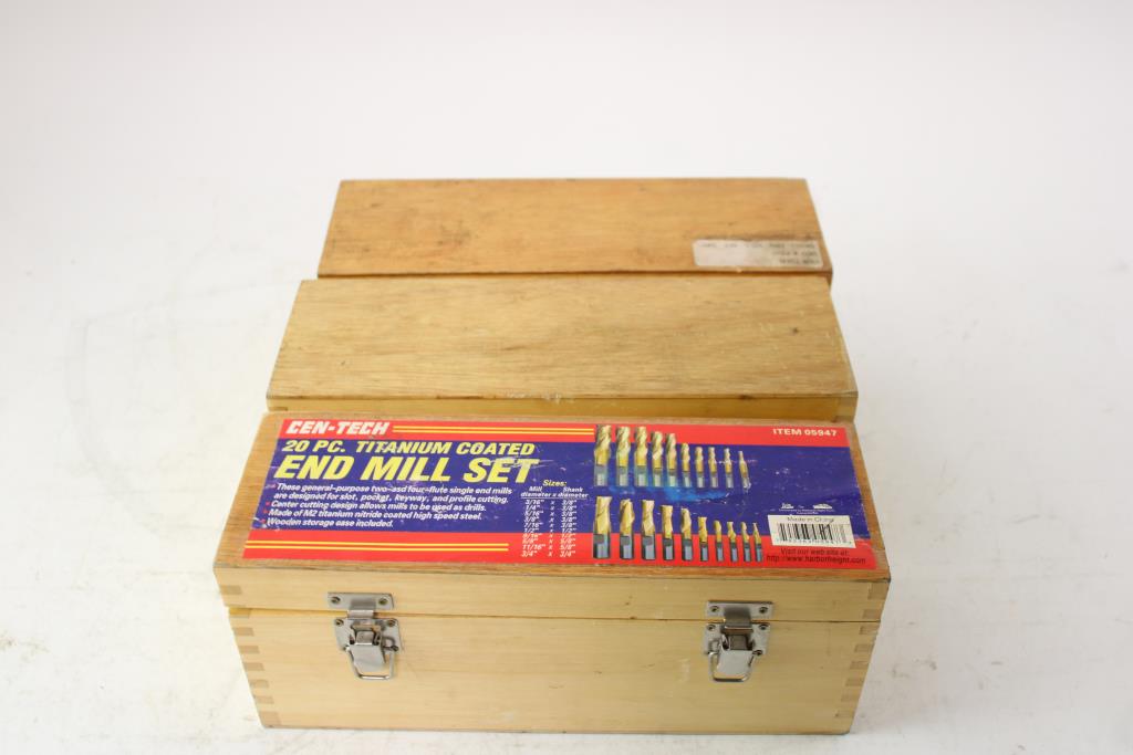 Cen-Tech 20 PC Titanium Coated End Mill Set | Property Room