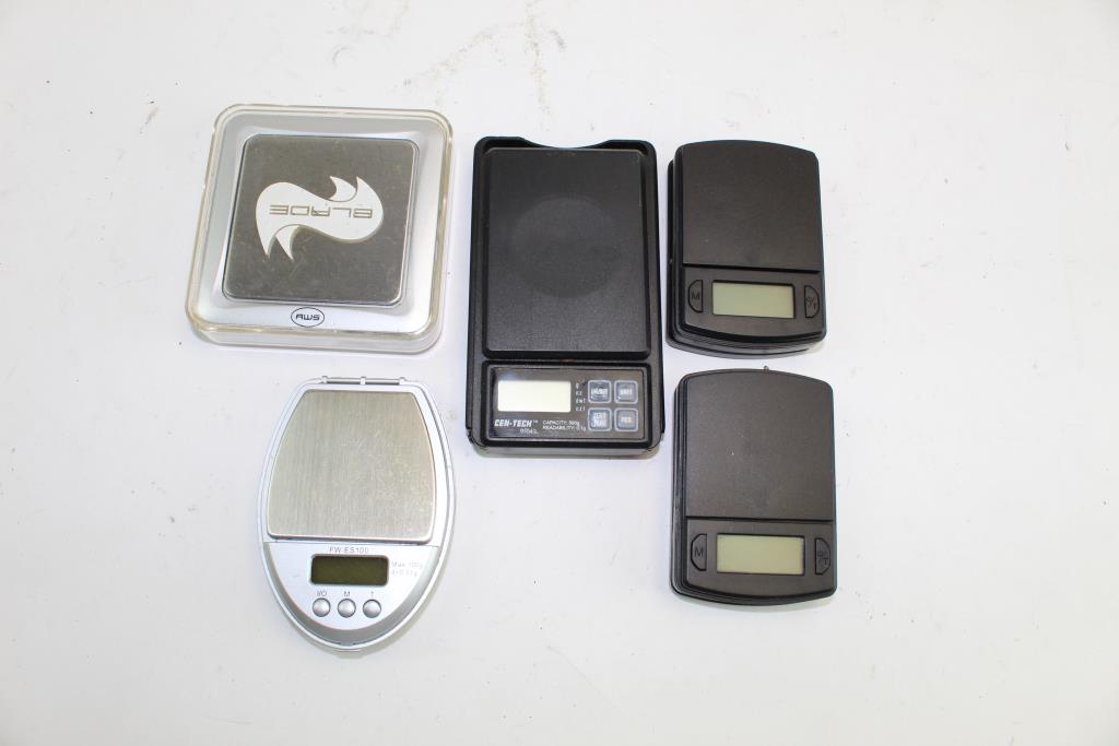 Cen-tech, Aws, & More Assorted Digital Scales; 5 Pieces | Property Room