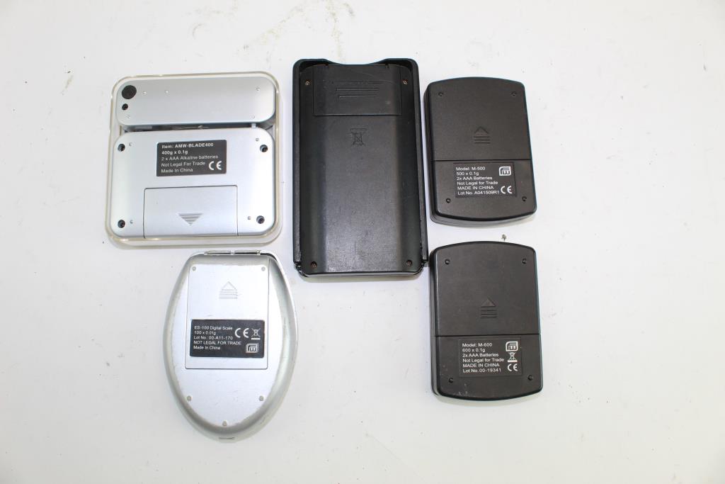 Cen-tech, Aws, & More Assorted Digital Scales; 5 Pieces | Property Room