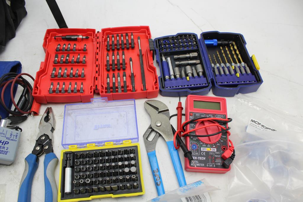 Cen-Tech Digital Multimeter, Tempo Inductive Amplifier, Milwaukee Drill ...