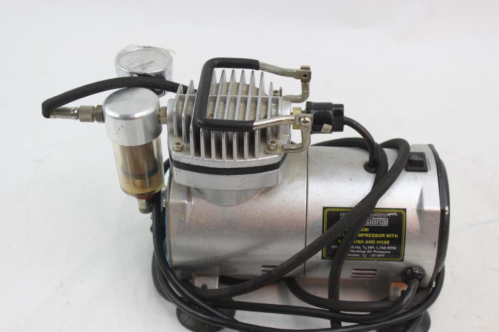 Central Pneumatic Professional 95630 Mini Air Compressor With Air Brush ...