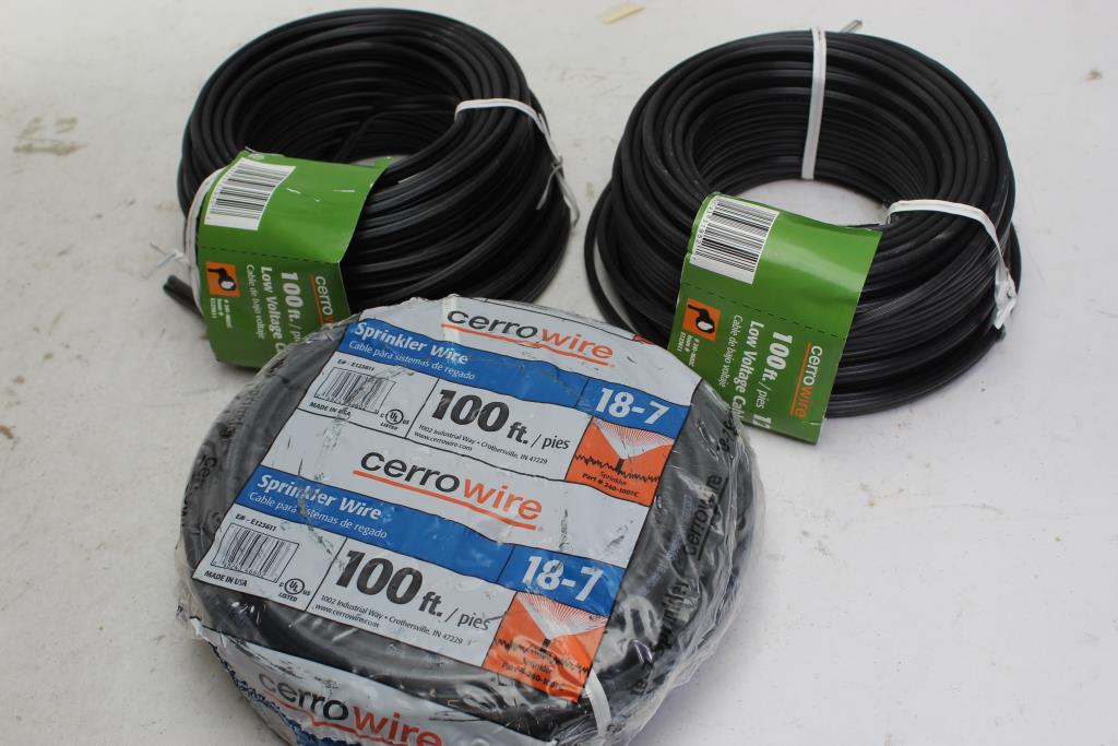Cerro Wire Sprinkler Wire, Low Voltage Cable 100ft: 3 Packs | Property Room