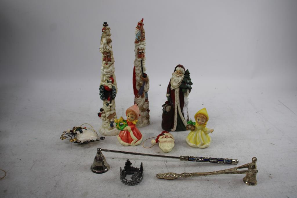 Chest With Christmas Decorations, Slverware, And More Bulk Lot ...