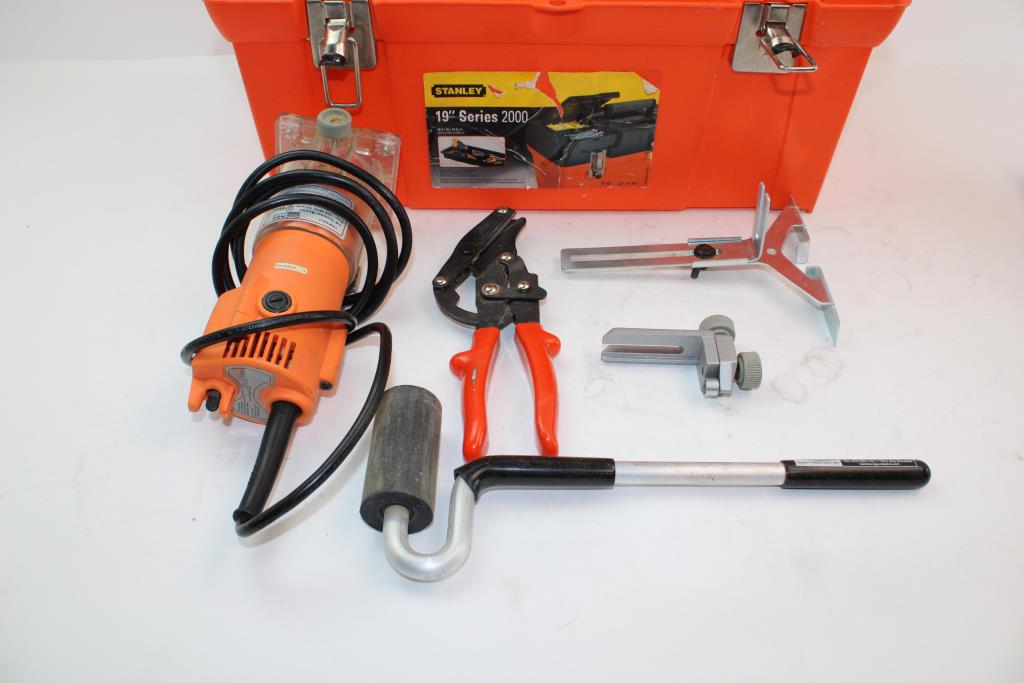 Chicago Electric 1/4" Trimmer Router, Files, & More In Stanley 19" Tool ...