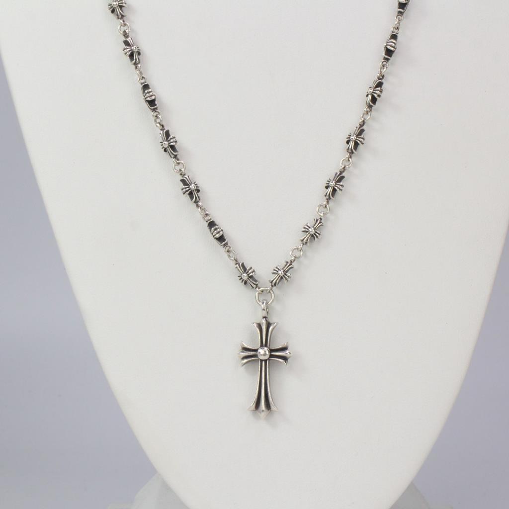 Chrome Hearts Silver Cross Chain And Cross Pendant, 41.6g | Property Room