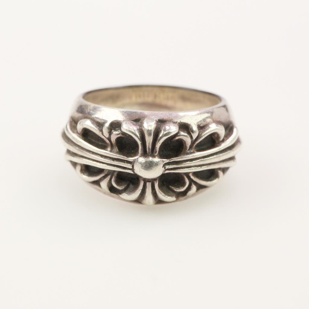 Chrome Hearts Sterling Silver Floral Cross Ring | Property Room