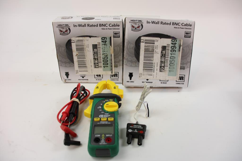 Clamp Meter And In Wall Rated BNC Cables, 3 Pieces | Property Room