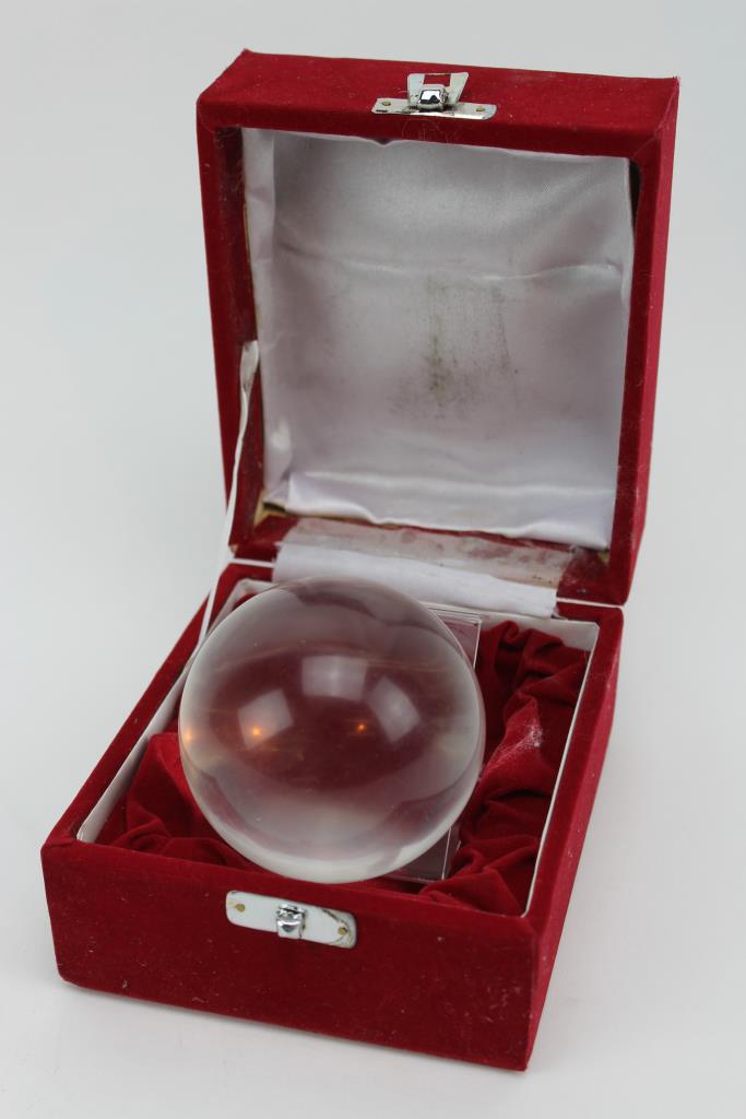 Clear Sphere In Red Box W/Latch | Property Room