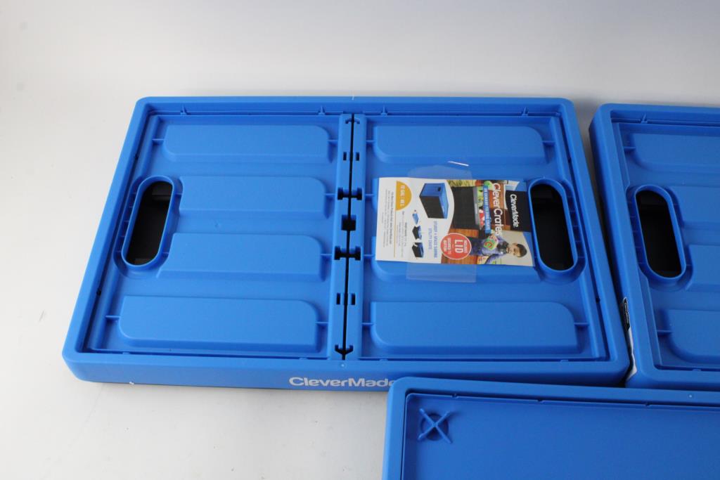 CleverMade CleverCrates 12 Gallon Folding Utility Crates, 3 Pieces ...
