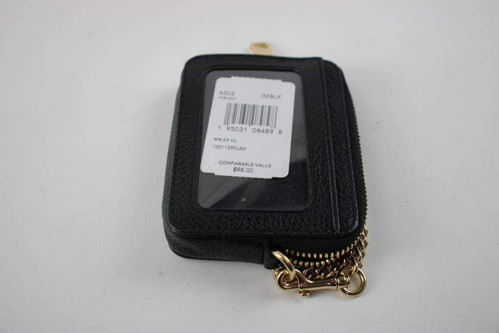 Coach Black Zipper Card Holder Wallet | Property Room