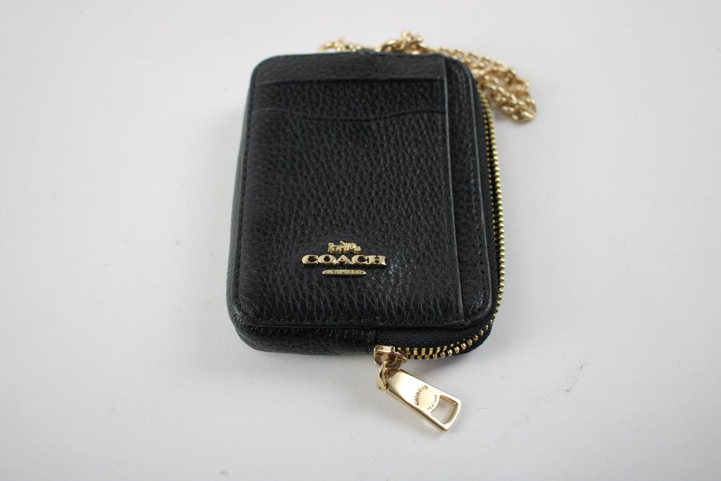 Coach Black Zipper Card Holder Wallet | Property Room