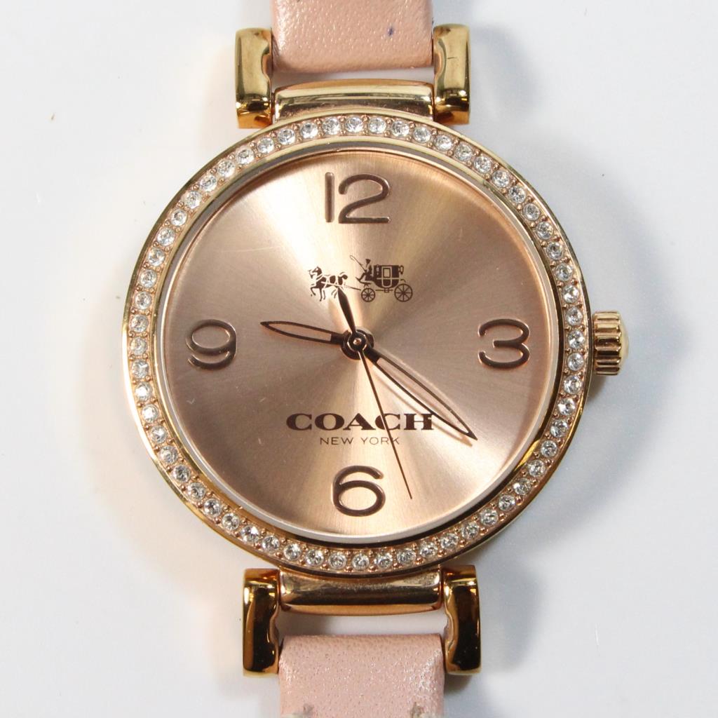 Coach Crystal Horse & Carriage Pink Leather Fashion Watch | Property Room