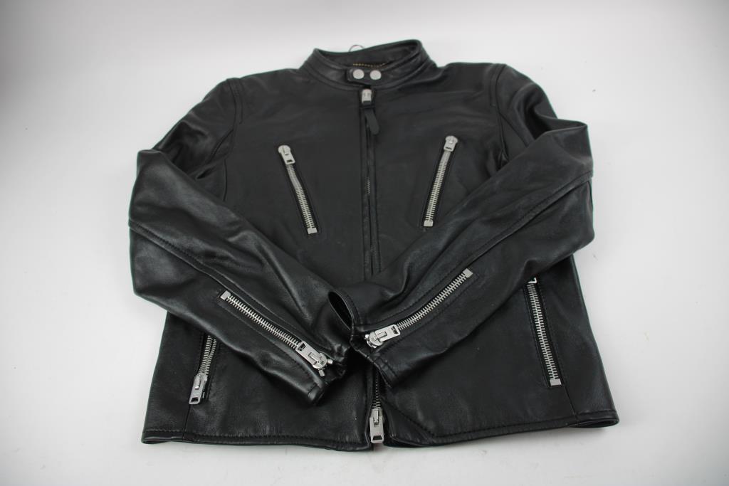 Coach Leather Racer Jacket, Size 46, Black | Property Room