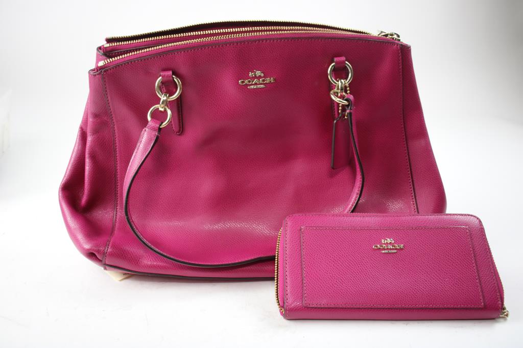 Coach Leather Tote Bag And Matching Wallet, 2 Pieces | Property Room