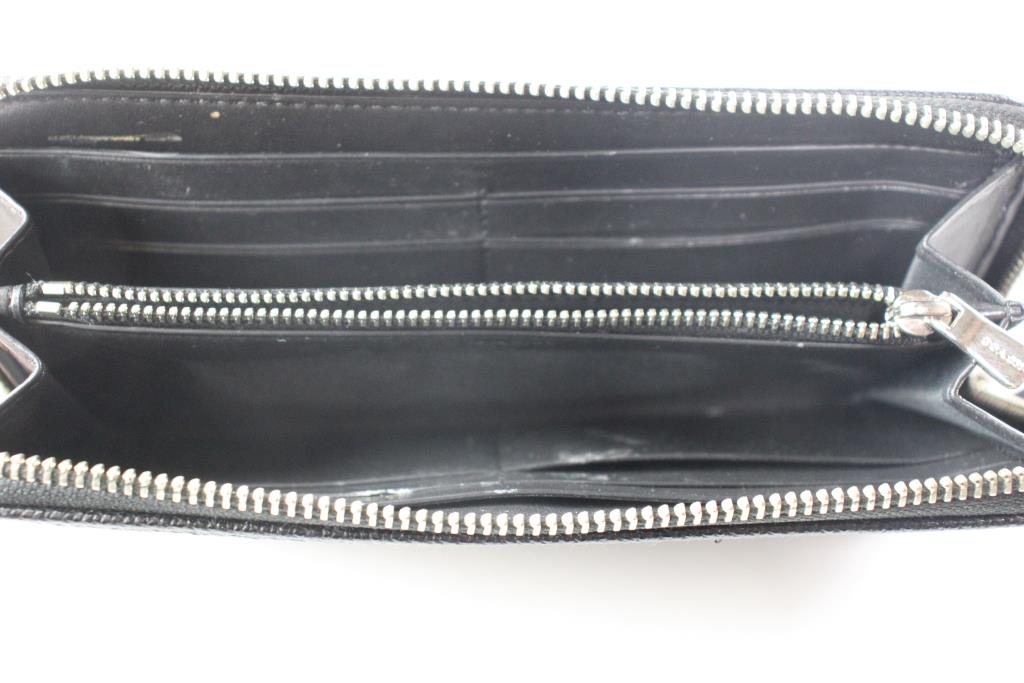 Coach Long Wallet, Slim Wrap Around Zip, Black | Property Room