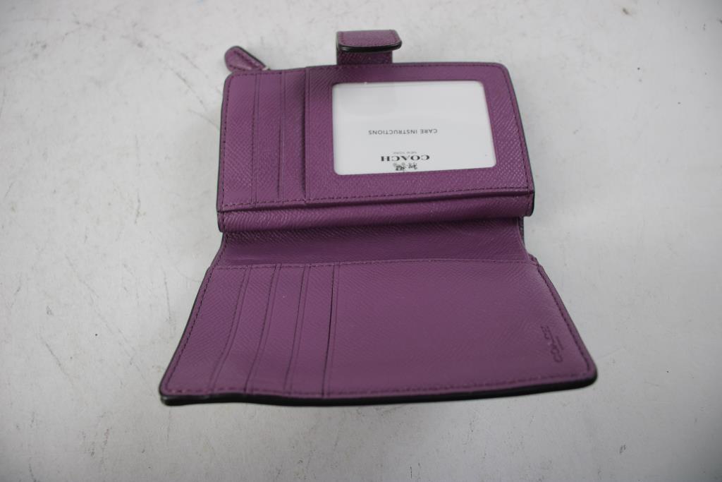 Coach Purple Leather Hand Wallet | Property Room