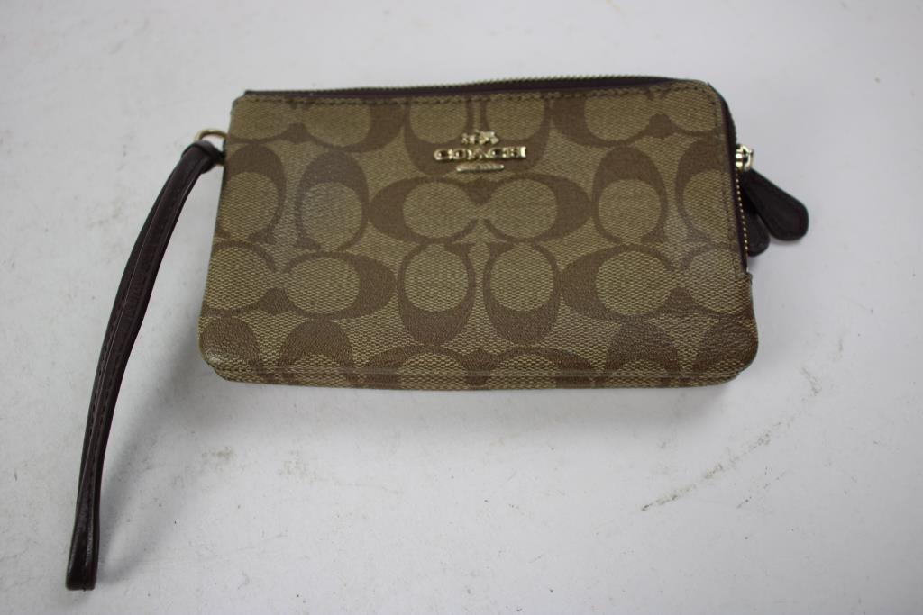 Coach Side Zip Wrist Wallet, Brown | Property Room